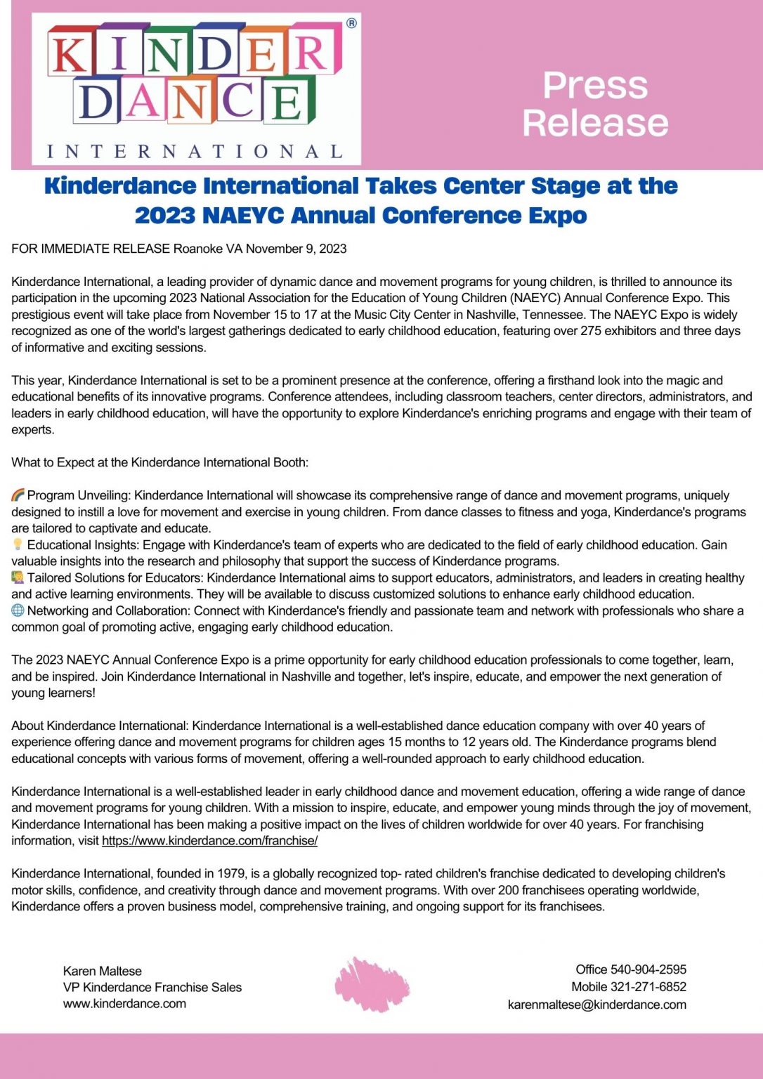 Kinderdance Takes Center Stage at 2023 NAEYC Annual Conference ...